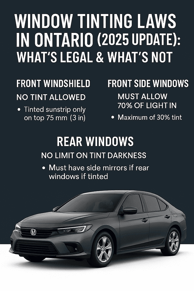 Ontario Window Tint Law 2025: Legal Limits & Fines Guide
